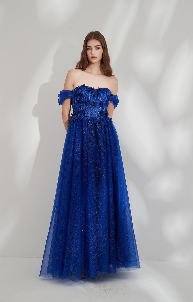 Sweetheart Collar Drop Shoulder Sleeves 3D Mesh Flower Dress – Alizeal