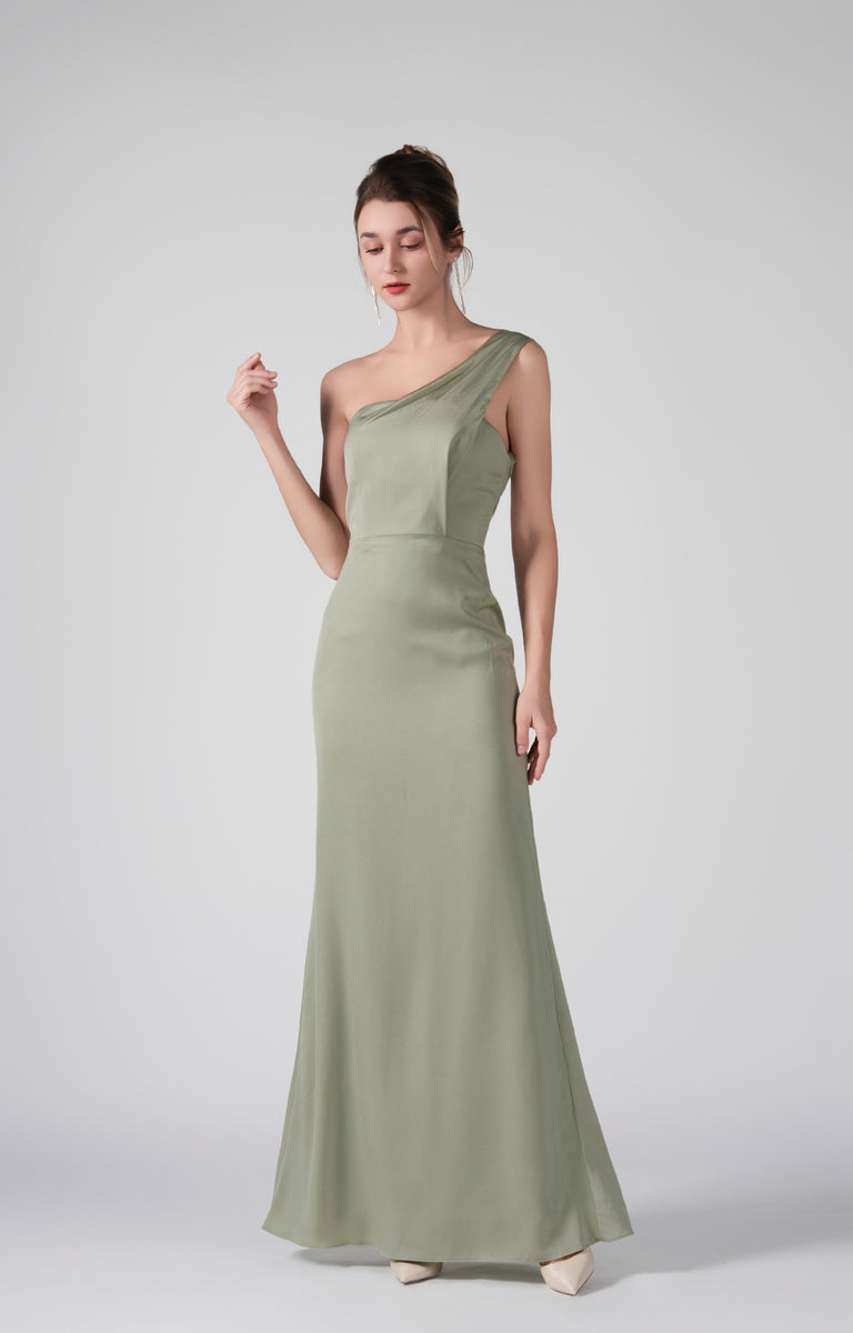 One-Shoulder Back Detail Warp Hip Dresses – Alizeal