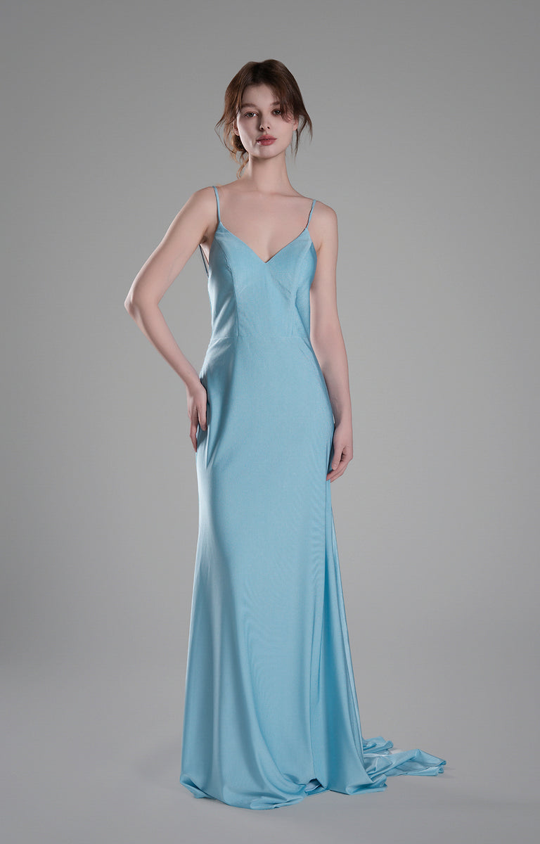 Spaghetti Straps Open Back Wrap Hip Small Tail Dresses – Alizeal
