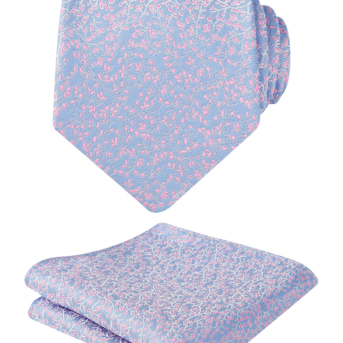 Men's 3.15inches Floral Printed Necktie with Hanky Set, 126 – Alizeal